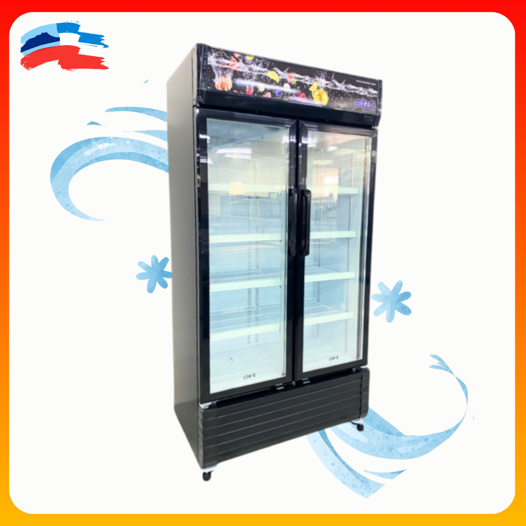 2 Doors Upright Chiller Bottom Compressor With Blower System, Peti ...