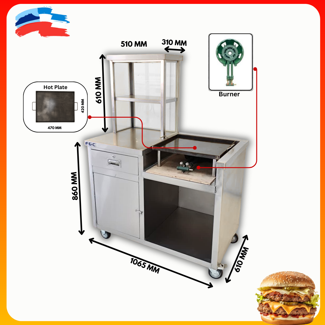 Stainless Steel Burger Stall - Gayanaga